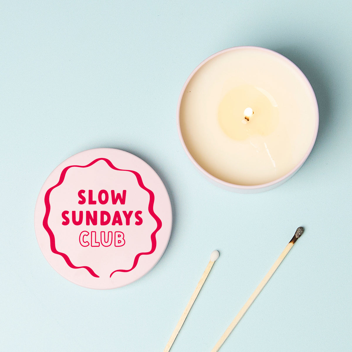 Funny Self Care Gift For Her Slow Sundays Club Pink Candle – Mischief ...